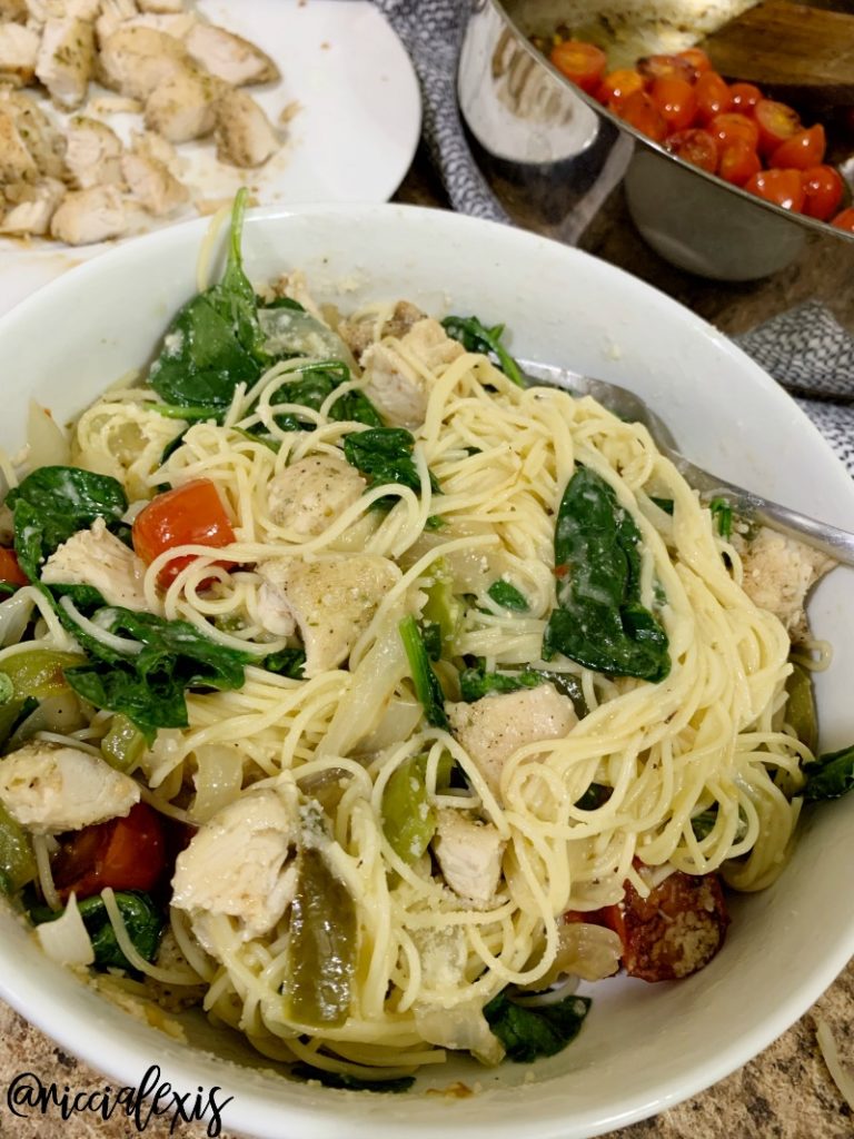 Italian Chicken Spaghetti with Protein Pasta {recipe}